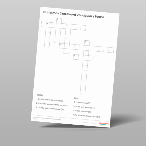 KS1 And Ks2 Christmas Crossword Vocabulary Puzzle Resource | Classroom ...