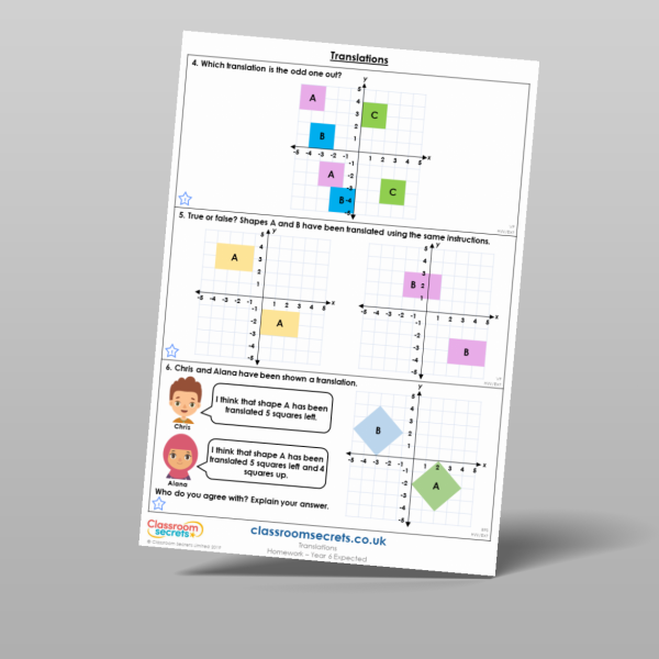 Year 6 Translations Homework Resource | Classroom Secrets