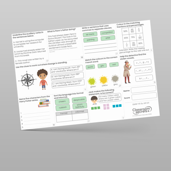 Year 6 Early Morning Work Summer Week 1 Resource | Classroom Secrets
