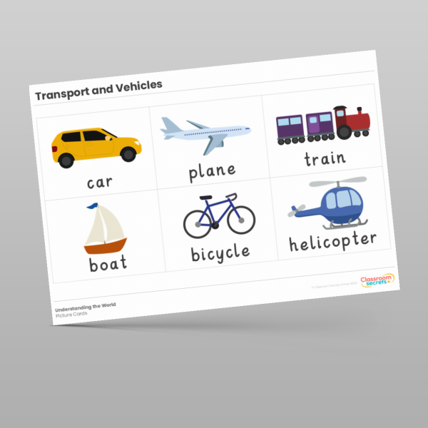 Eyfs Transport And Vehicles Picture Cards Resource | Classroom Secrets