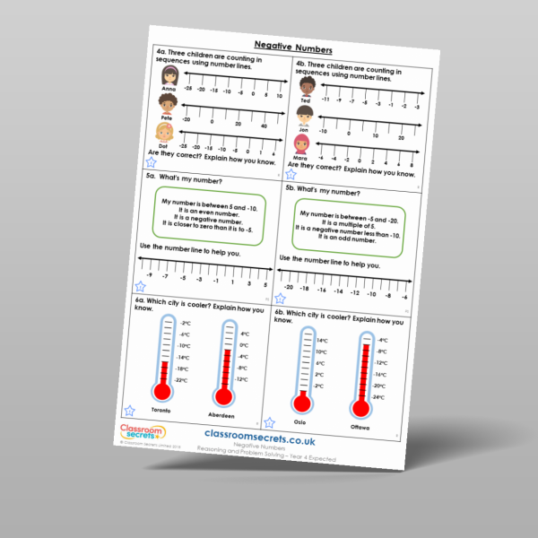 Year 4 Negative Numbers Reasoning And Problem Solving Resource ... Year 4 Negative Numbers Reasoning And Problem Solving Resource ...