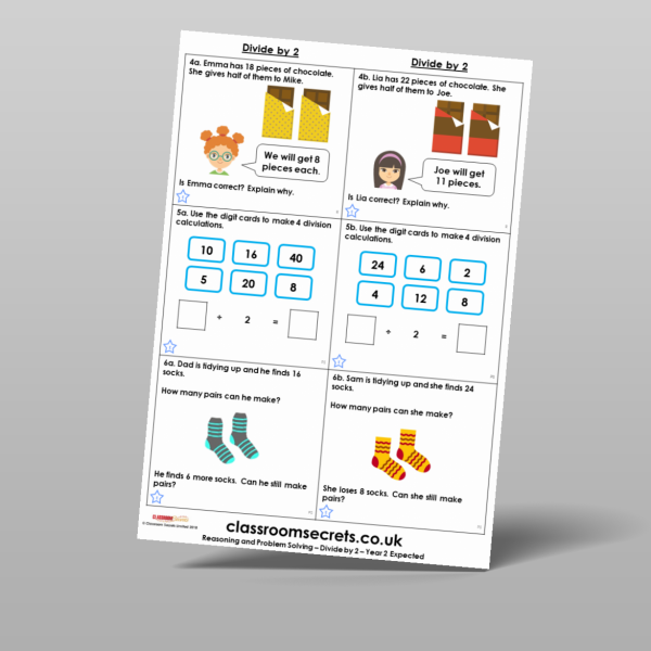 Year 2 Divide By 2 Reasoning And Problem Solving Resource | Classroom Secrets