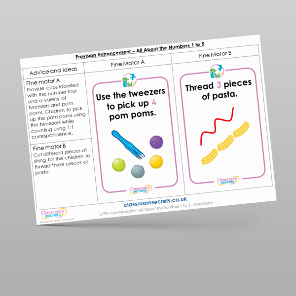 Eyfs All About The Numbers 1 To 5 Provision Enhancement Resource ...