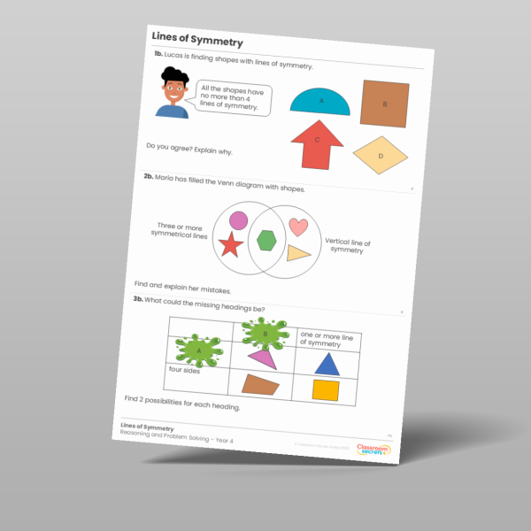 Year 4 Lines Of Symmetry Reasoning And Problem Solving 2 Resource ...