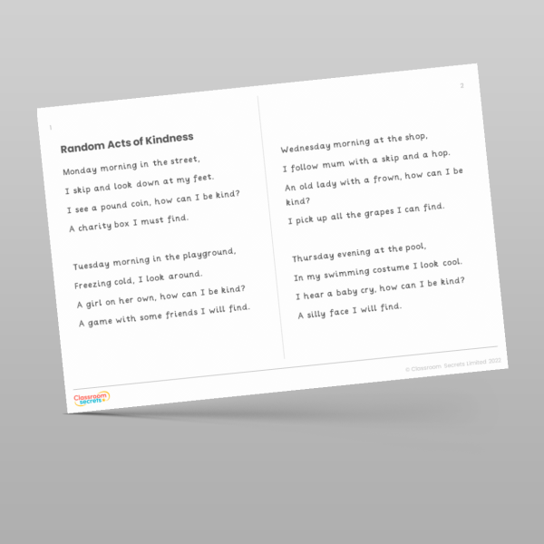 Year 2 Reading Skills Random Acts Of Kindness Resource | Classroom Secrets
