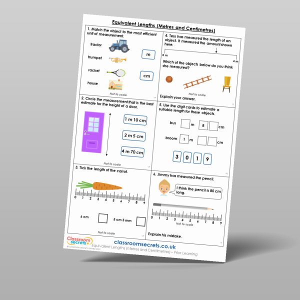 Year 3 Equivalent Lengths Metres And Centimetres Prior Learning 2 ...