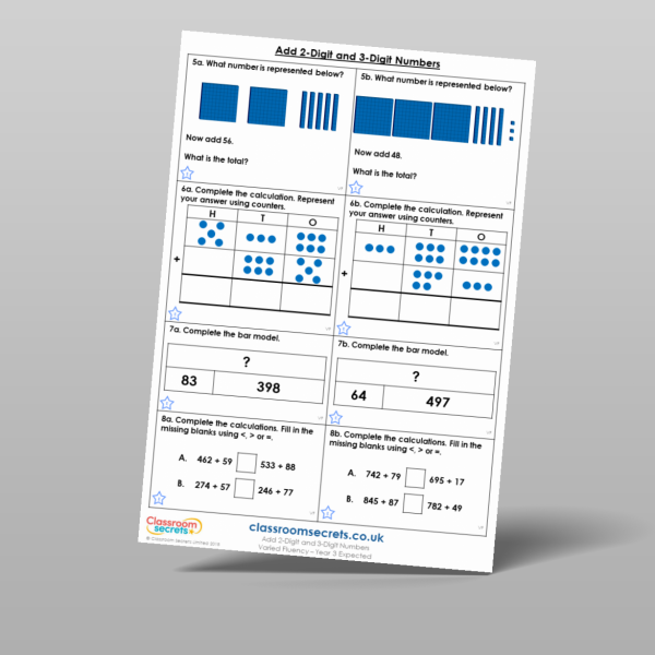 Year 3 Add 2 Digit And 3 Digit Numbers Varied Fluency Resource ...