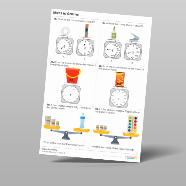 Year 3 Mass In Grams Varied Fluency Resource | Classroom Secrets