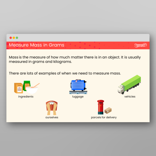 Year 3 Measure Mass In Grams Teaching Ppt Resource | Classroom Secrets
