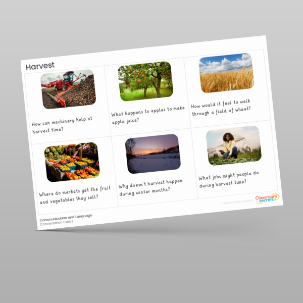 Eyfs Harvest Conversation Cards Resource | Classroom Secrets