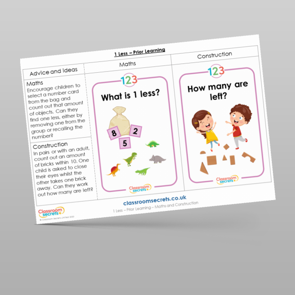 Year 1 1 Less Prior Learning Resource Classroom Secrets