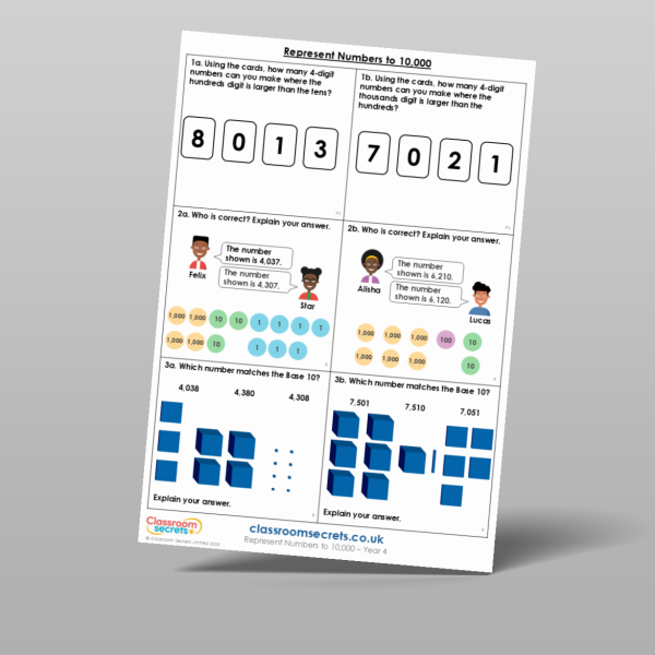 Year 4 Represent Numbers To 10 000 Reasoning And Problem Solving ...