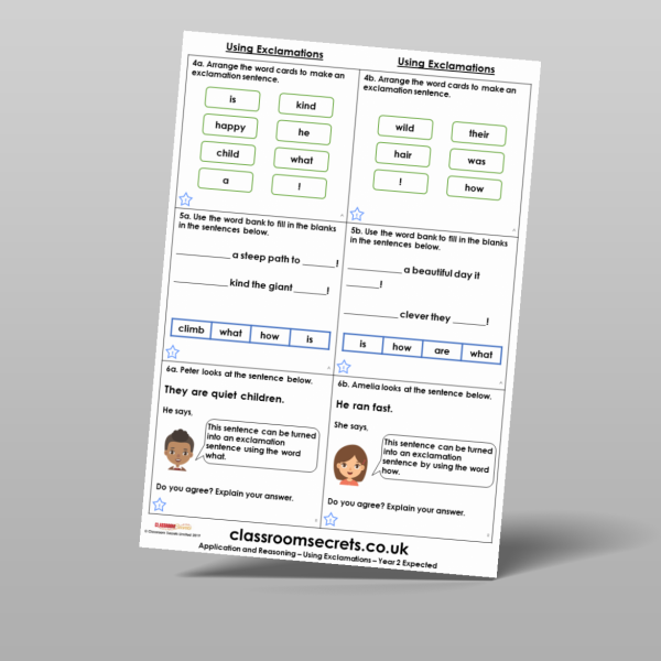 Year 2 Using Exclamations Application And Reasoning Resource ...