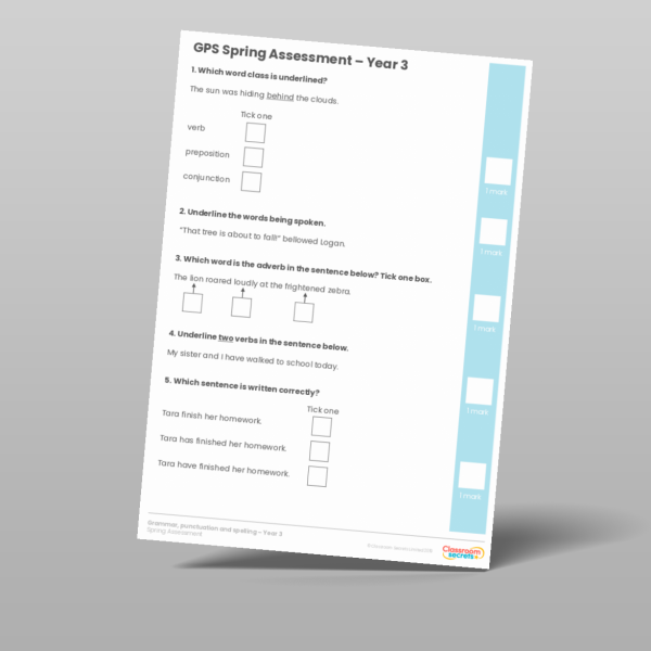 Year 3 Spring Term Gps Assessment Resource | Classroom Secrets