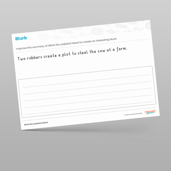 KS1 What The Ladybird Heard Writing Unit Blurb And Book Review Resource ...