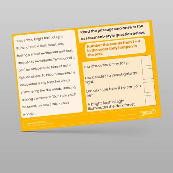 Year 5 Spring 1 Week 5 Wake Up And Work Resource | Classroom Secrets