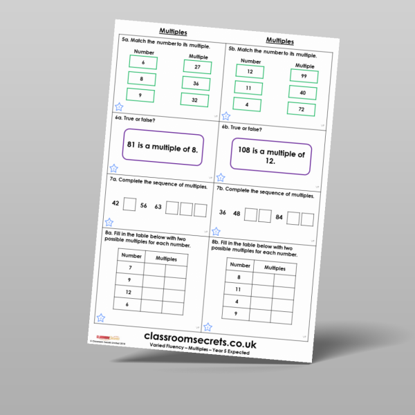 Year 5 Multiples Varied Fluency Resource | Classroom Secrets