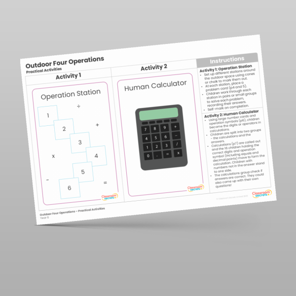 Year 6 Four Operations Outdoor Maths Resource | Classroom Secrets