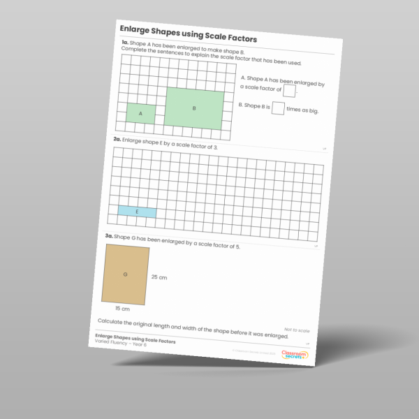 Year 6 Enlarge Shapes Using Scale Factors Varied Fluency Resource ...