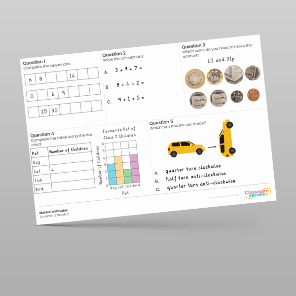 Year 2 Summer 2 Week 2 Maths In Minutes Resource | Classroom Secrets