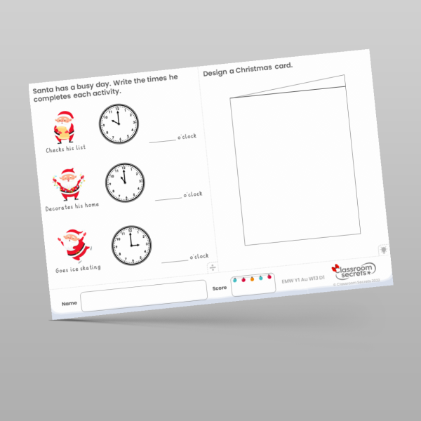 Year 1 Early Morning Work Christmas Resource | Classroom Secrets