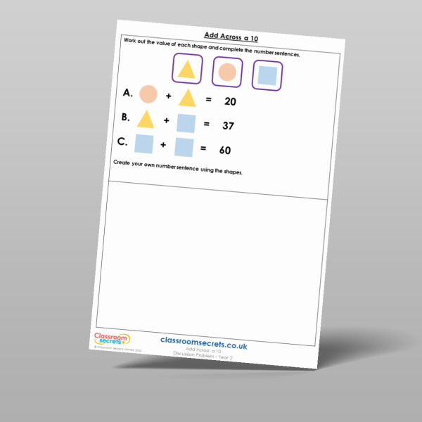 Year 2 Add Across A 10 Discussion Problem Resource | Classroom Secrets