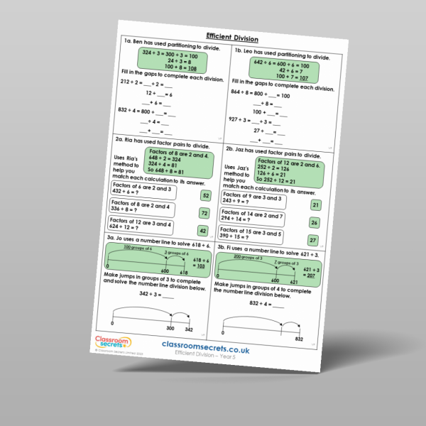 Year 5 Efficient Division Varied Fluency Resource | Classroom Secrets