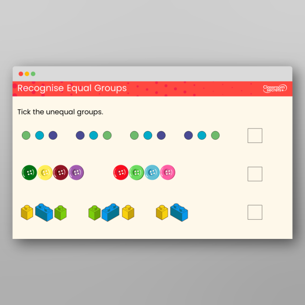 Year 1 Recognise Equal Groups Teaching Ppt Resource | Classroom Secrets