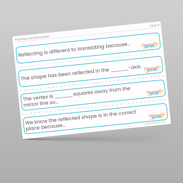 Year 6 Position And Direction Stem Sentences Resource | Classroom Secrets