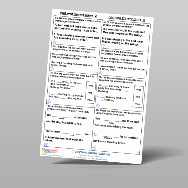 Year 3 Past And Present Tense 2 Varied Fluency Resource | Classroom Secrets