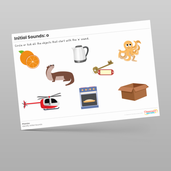Eyfs Initial Sounds Worksheet O Resource | Classroom Secrets