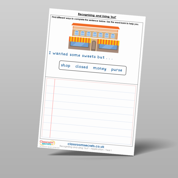 Year 1 Recognising And Using But Application Resource Classroom Secrets
