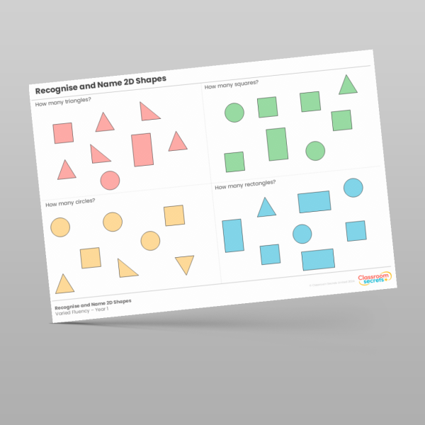 Year 1 Recognise And Name 2d Shapes Varied Fluency 2 Resource ...
