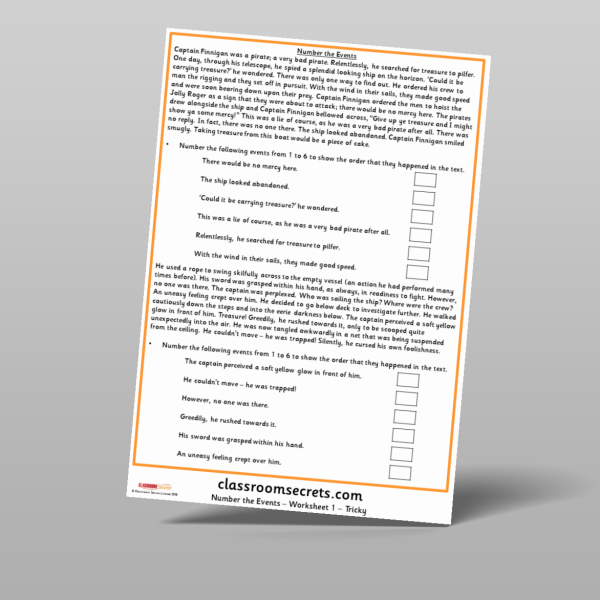 KS2 Number The Events Reading Test Practice Resource | Classroom Secrets