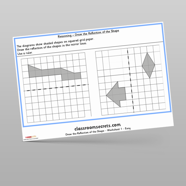 KS2 Draw The Reflection Of The Shape Reasoning Test Practice Resource ...