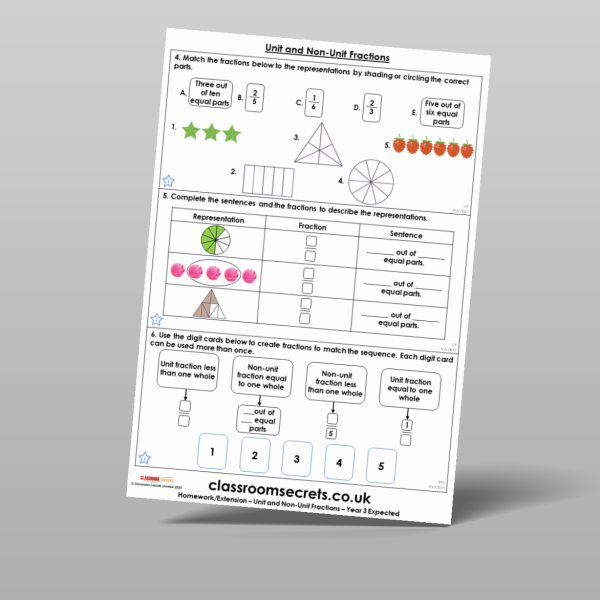 Non Unit Fractions Worksheets 👉 Compare And Order Non Unit