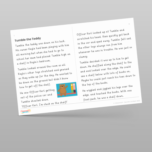 Year 2 Reading Skills Tumble The Teddy Resource | Classroom Secrets