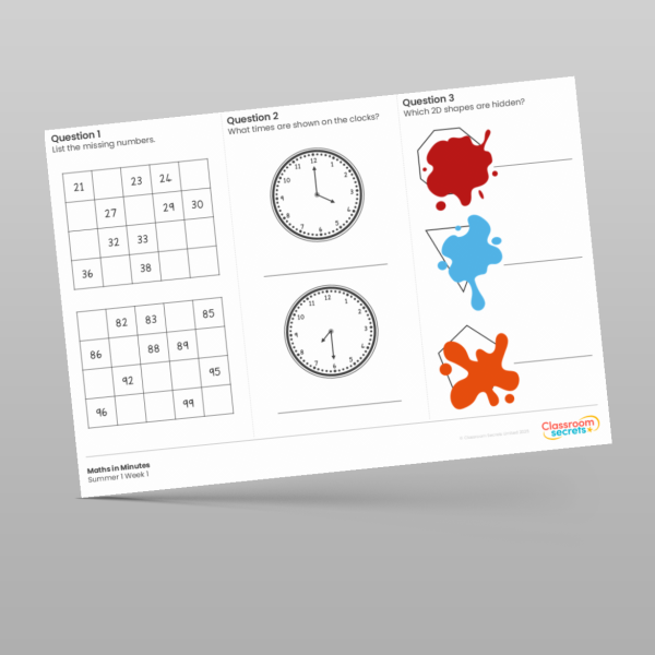 Year 1 Summer 1 Week 1 Maths In Minutes Resource | Classroom Secrets