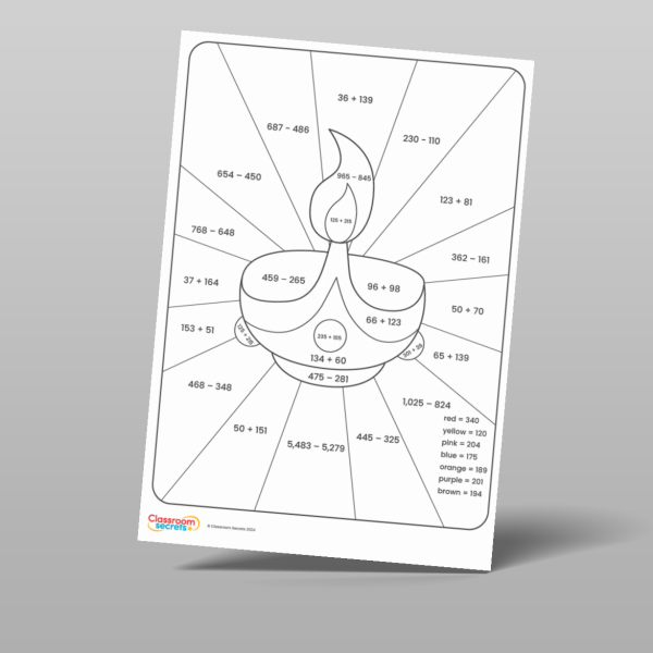 KS2 Diwali Colour By Numbers Activity Resource | Classroom Secrets