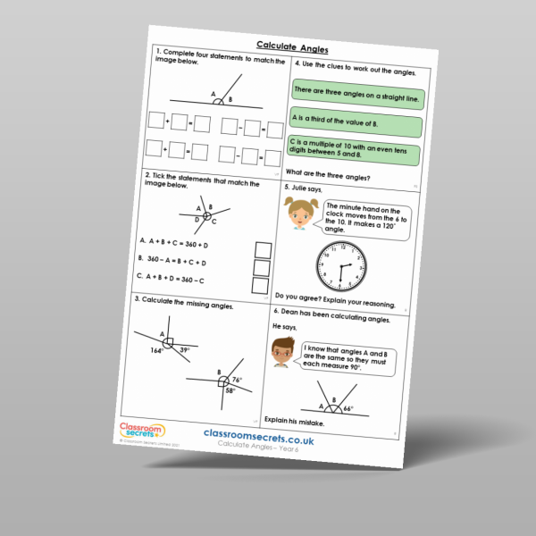 Year 6 Calculate Angles Mixed Activity Resource | Classroom Secrets