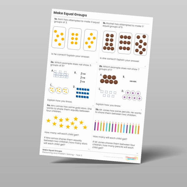 Make Equal Groups Reasoning and Problem Solving Resource | Classroom Secrets