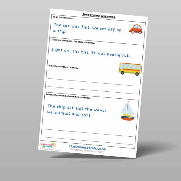 Recognising Sentences Mixed Activity Resource | Classroom Secrets