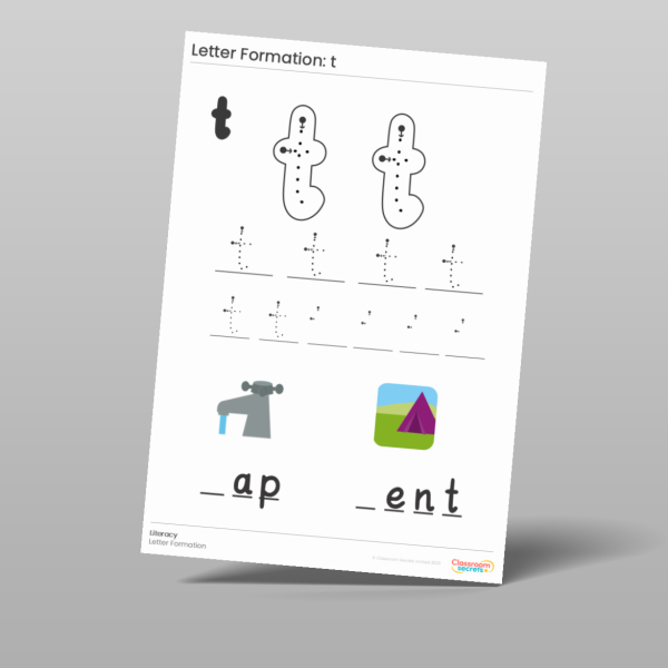 Eyfs Letter Formation Worksheet T Resource | Classroom Secrets