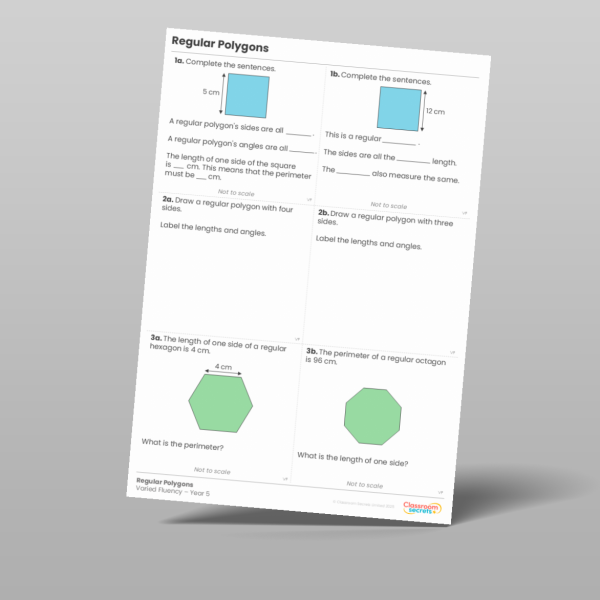 Year 5 Regular Polygons Varied Fluency Resource | Classroom Secrets