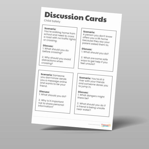 KS2 Child Safety Discussion Cards And Wordsearch Resource | Classroom ...