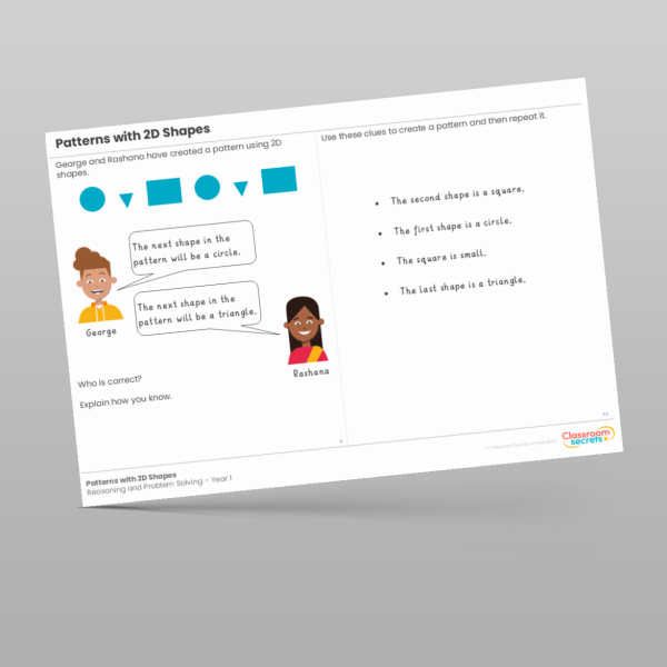 Year 1 Patterns With 2d Shapes Reasoning And Problem Solving Resource ...