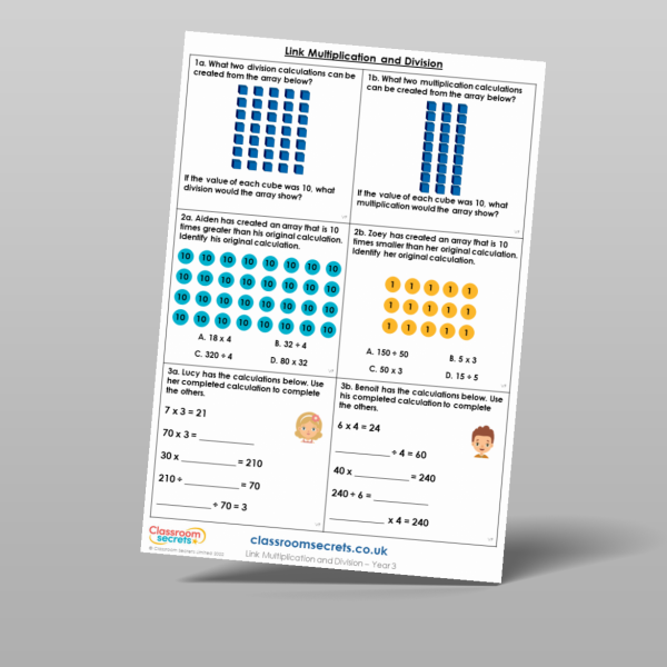 Year 3 Link Multiplication And Division Varied Fluency Resource ...