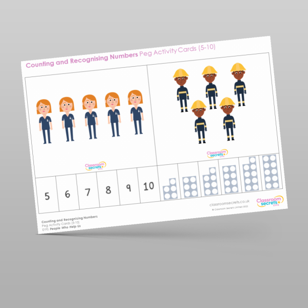 Eyfs People Who Help Us Counting And Recognising Numbers Peg Cards ...