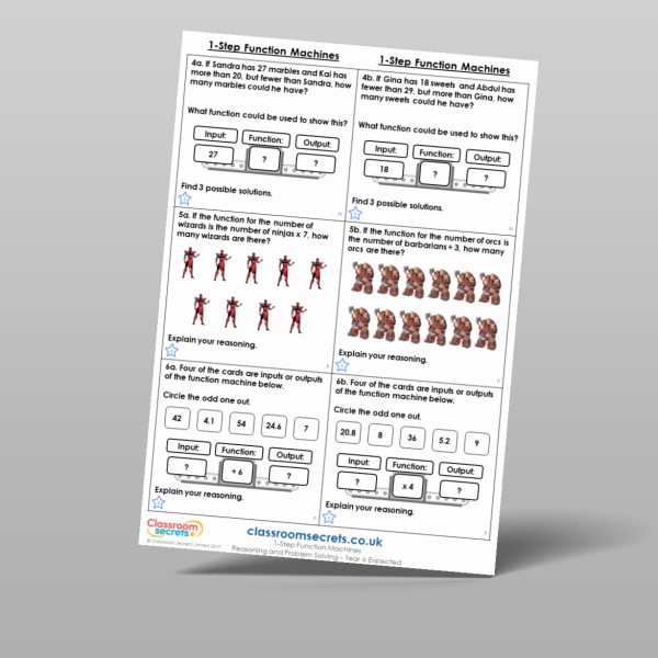 Year 6 1 Step Function Machines Reasoning And Problem Solving Resource ...