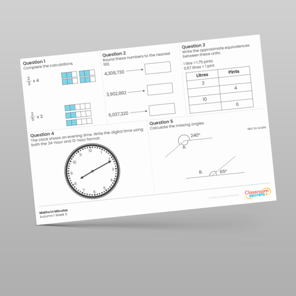 Year 6 Autumn Week 5 Maths In Minutes Resource | Classroom Secrets